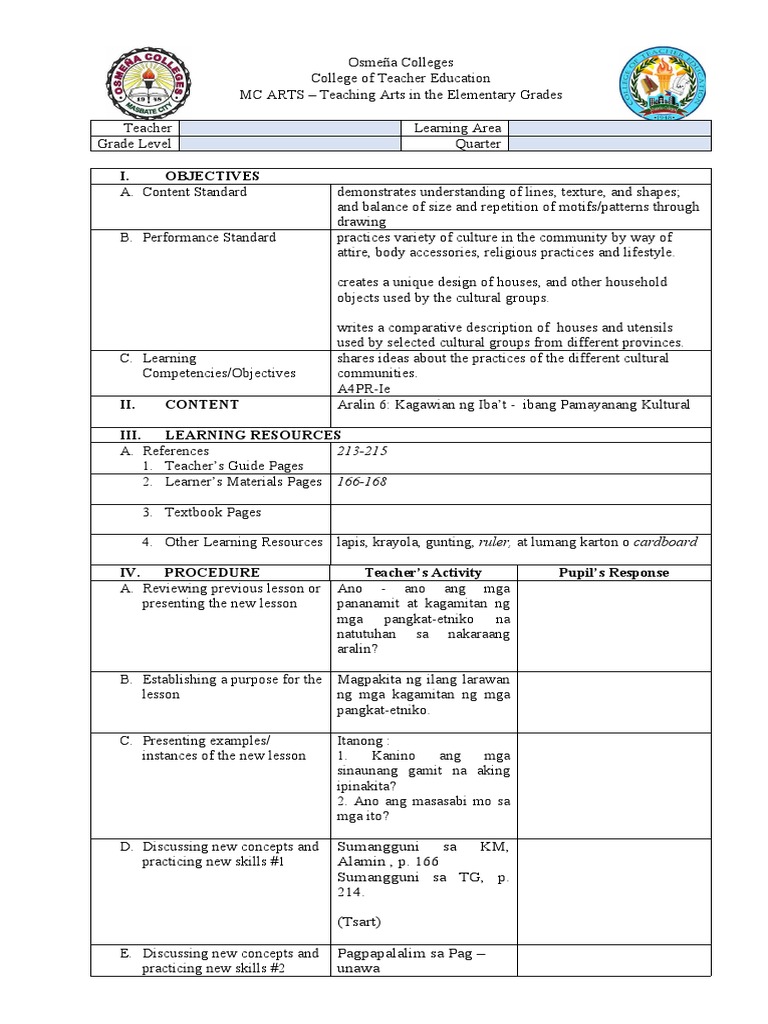 DLP For Grade 4 1st Quarter | PDF