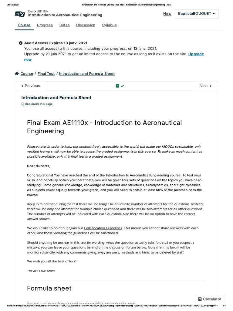 Introduction and Formula Sheet - Final Test - Introduction To ...