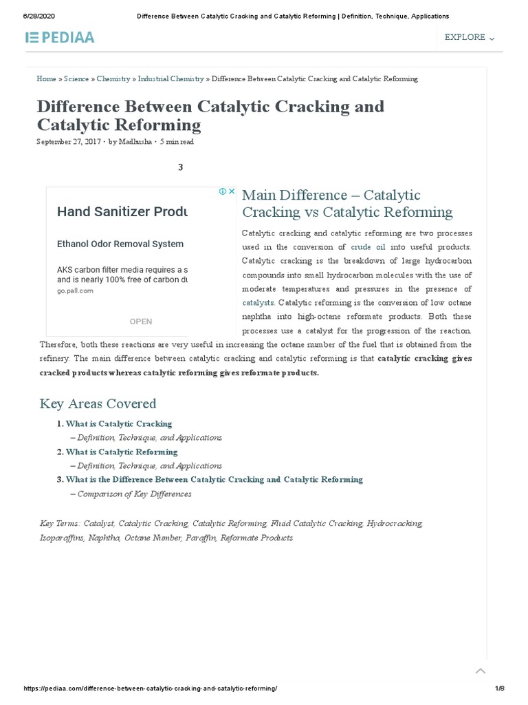 Catalytic Cracking and Catalytic Reforming | PDF | Cracking (Chemistry ...