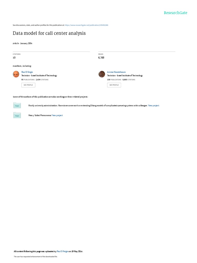 Call Center Data Analysis Model | PDF | Call Centre | Databases