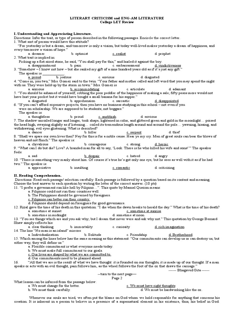 Literary Criticism and Eng-Am Lit | PDF | Poetry