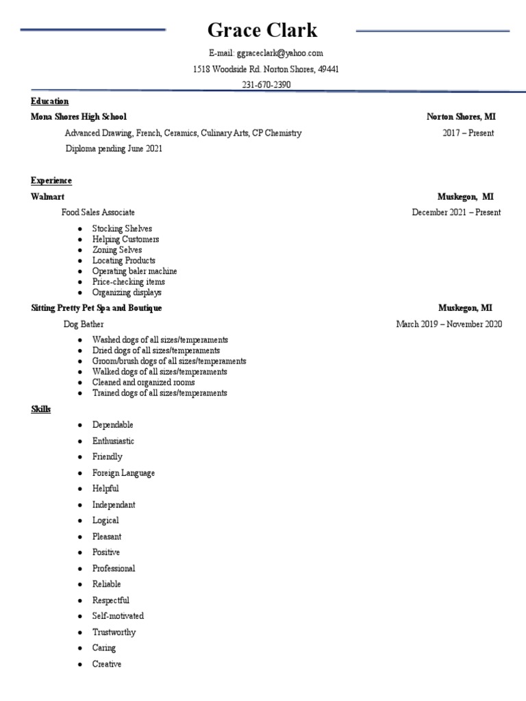 Grace Clark Resume | PDF