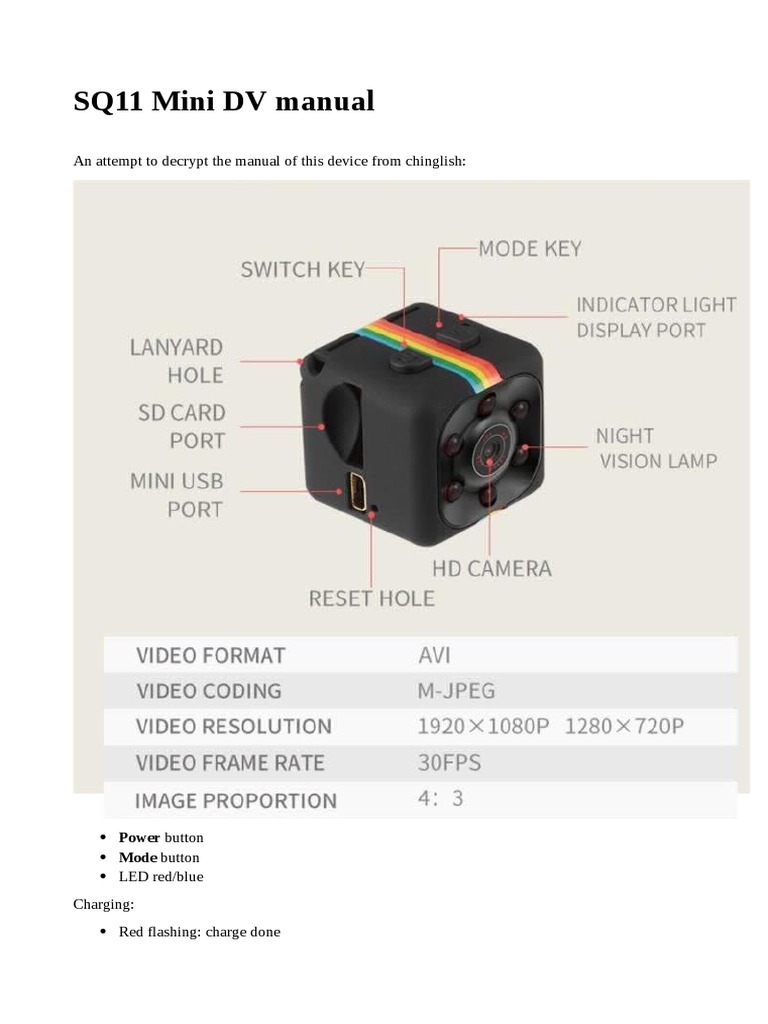 SQ11 Mini DV User Guide | PDF | Computers