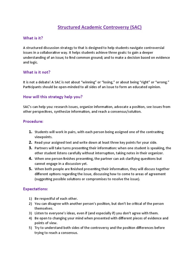 Structured Academic Controversy | PDF | Consensus Decision Making ...