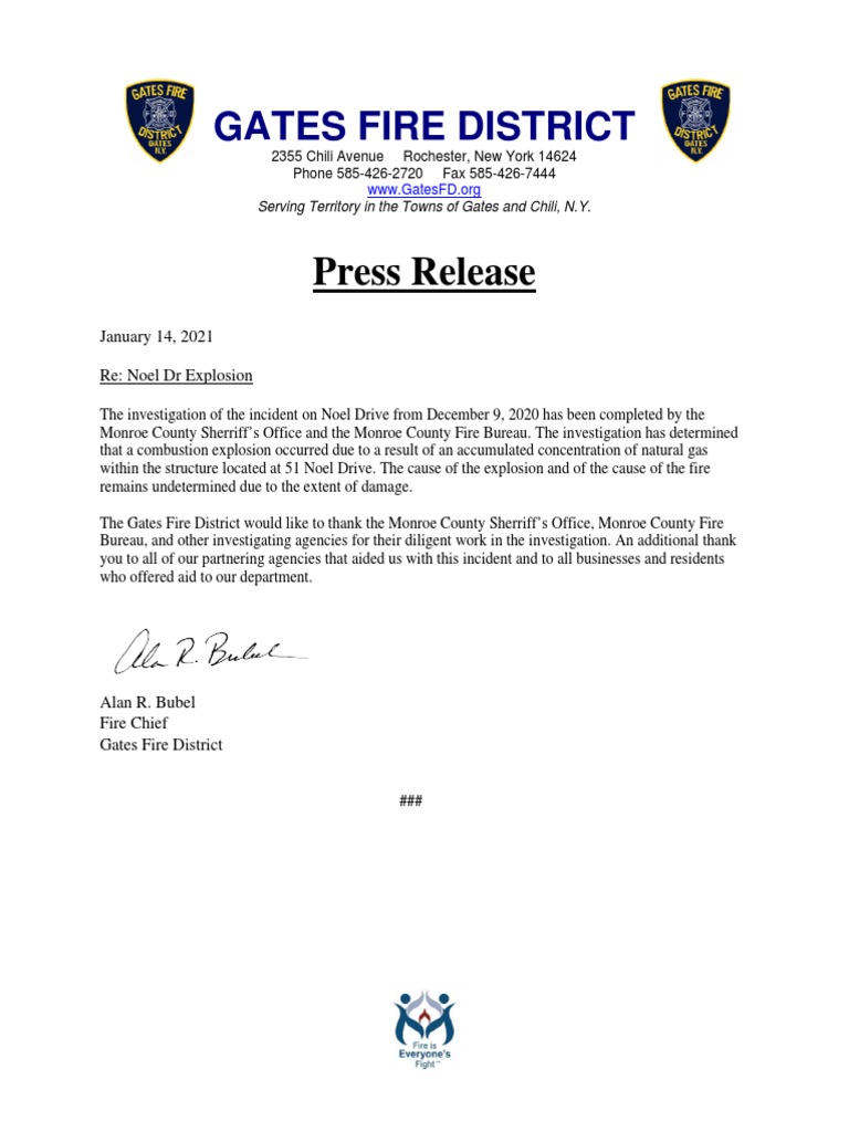 Gates Fire District: Press Release | PDF