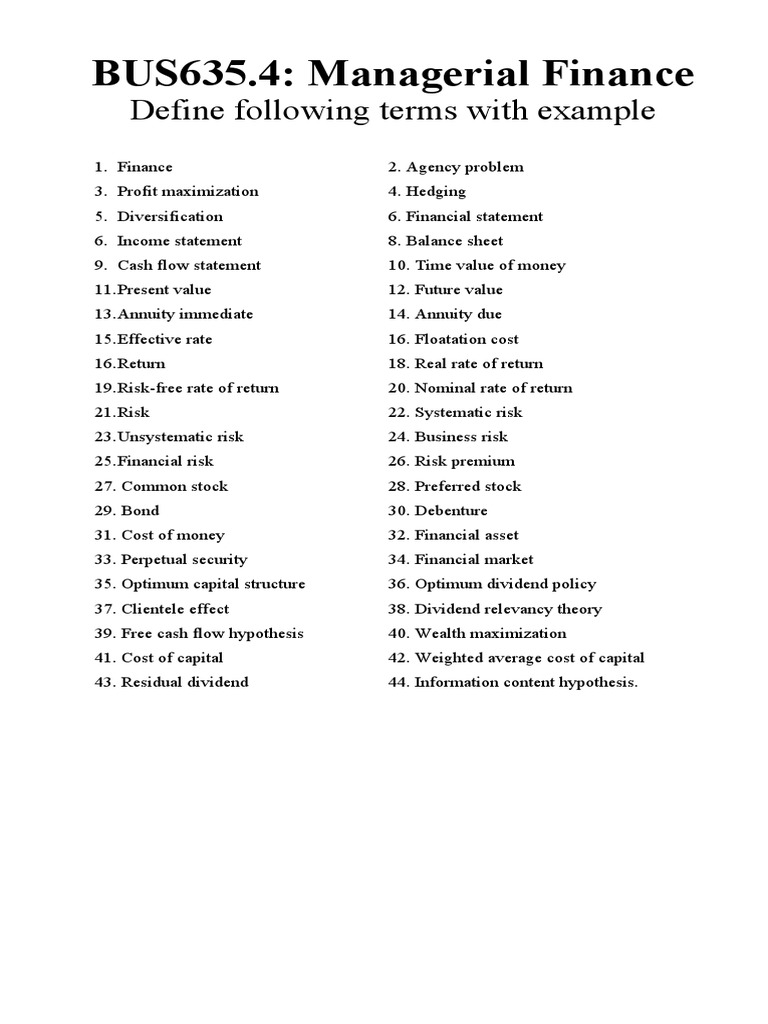 Key Financial Concepts and Their Definitions: A Comprehensive Guide to ...