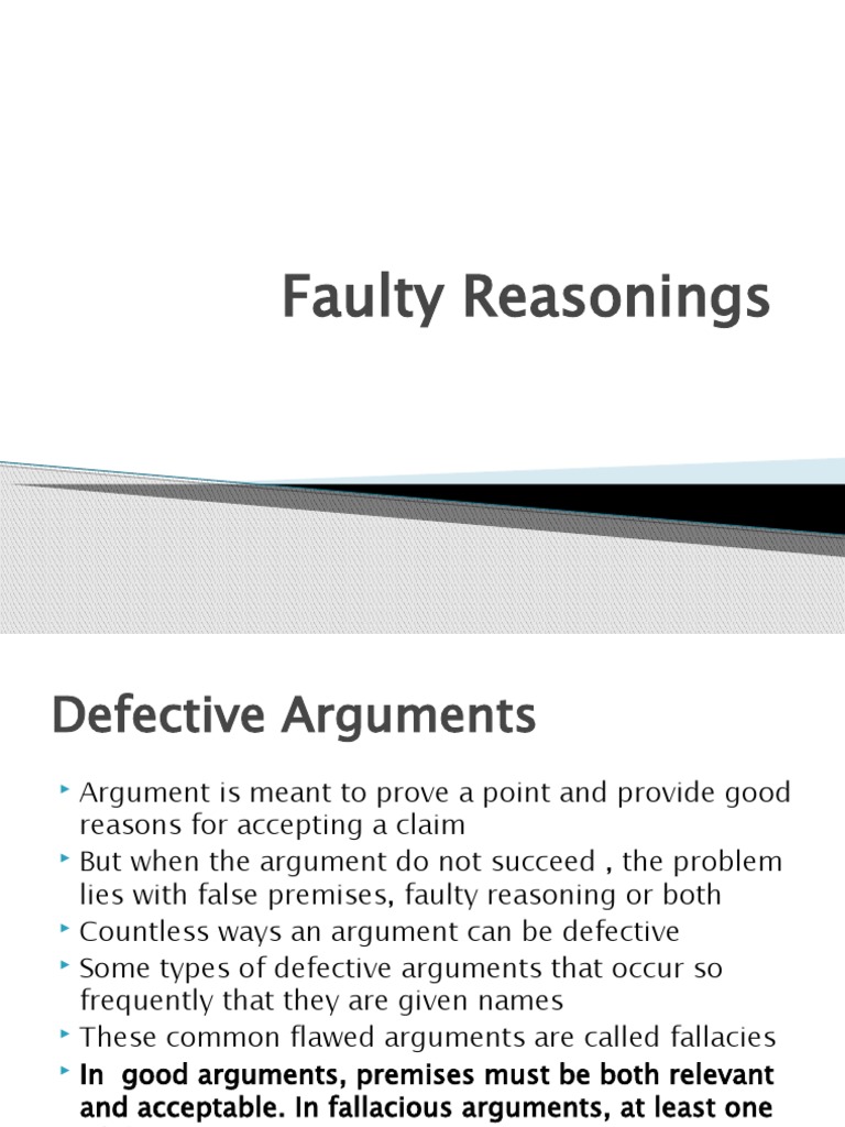 Faulty Reasoning | PDF | Argument | Fallacy