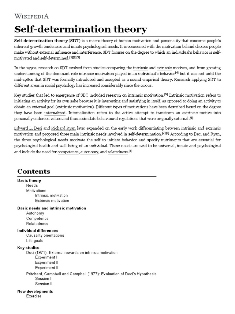 An In-Depth Look at Self-Determination Theory: Exploring the Key ...