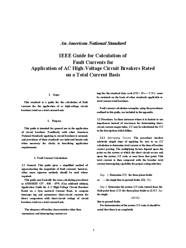 IEEE Guide For Calculation of Fault Currents For Application of AC High ...