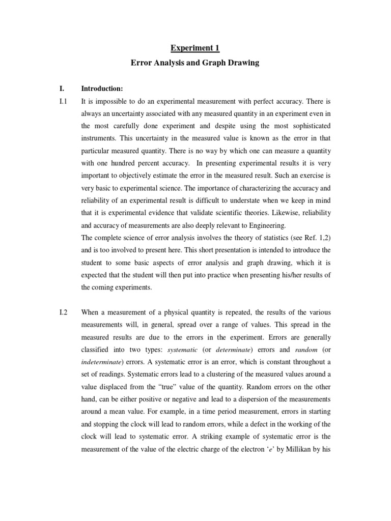 Error Analysis Manual | PDF | Accuracy And Precision | Errors And Residuals