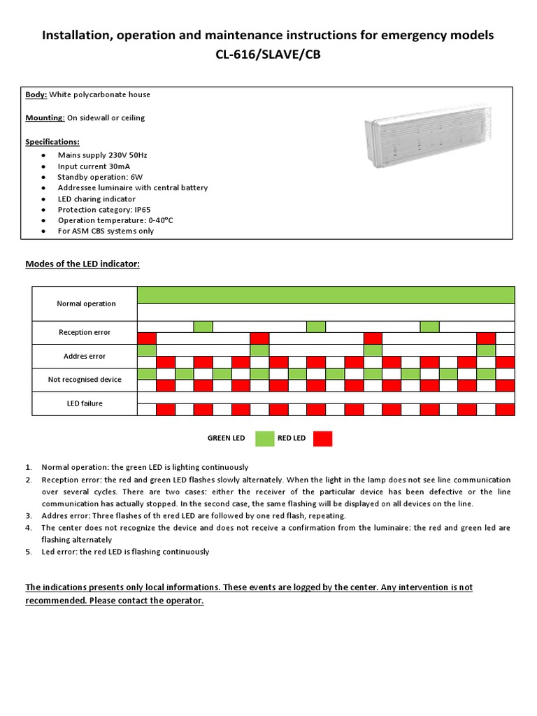 Emergency Model CL-616 Installation Guide | PDF | Components ...
