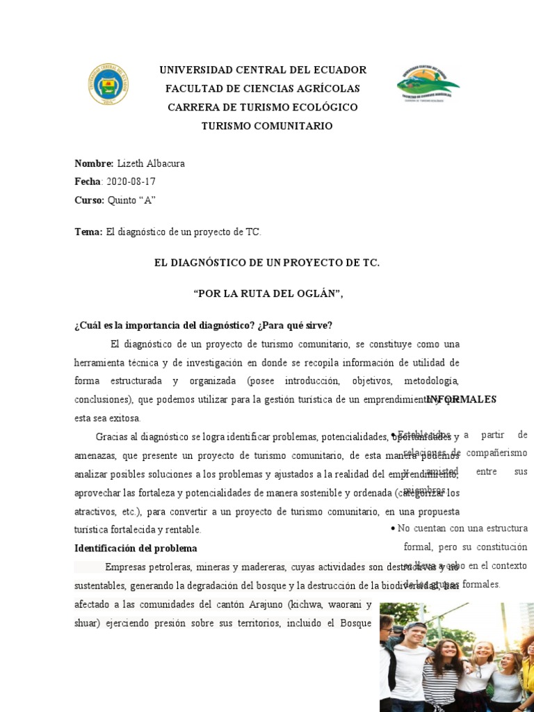 Diagnóstico del Proyecto "Ruta del Oglán" | PDF | Turismo | Entorno natural