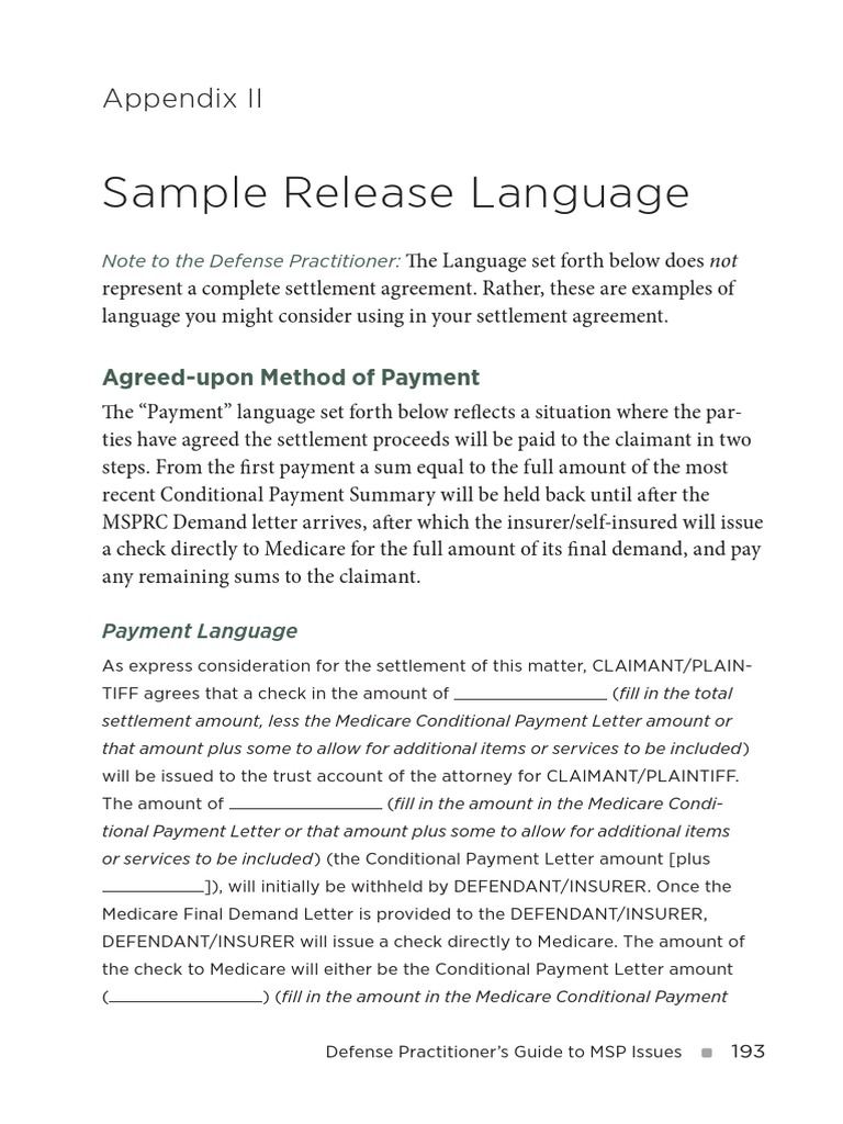 Sample Medicare Release Language | PDF | Medicare (United States ...