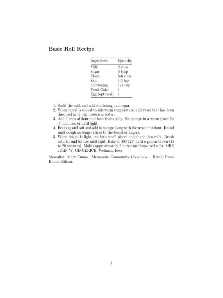 Basicroll | PDF | Cooking, Food & Wine | Wellness