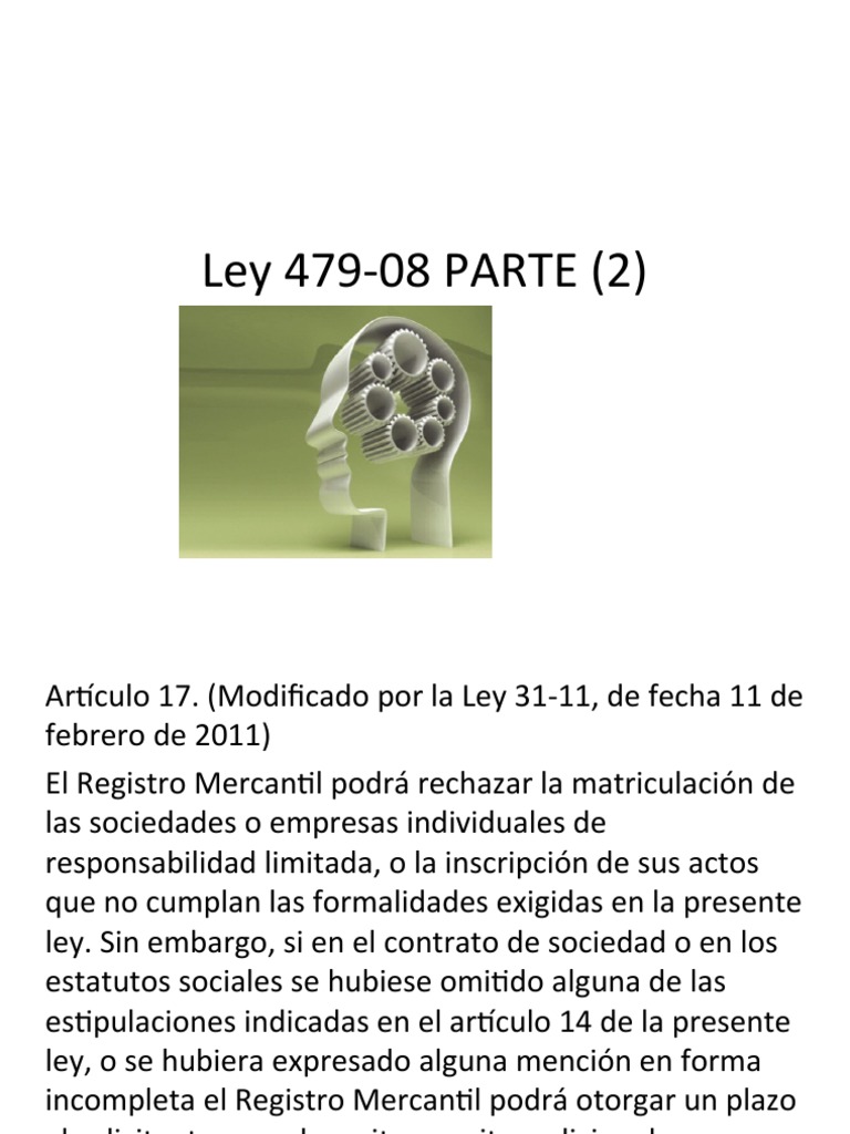 Analisis de La Ley 479-08 (Parte 2) | PDF | Conceptos legales | Justicia
