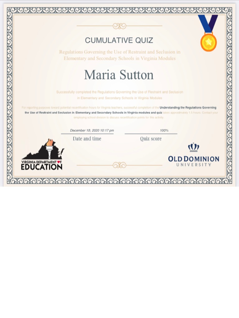 Pbis Certificate | PDF