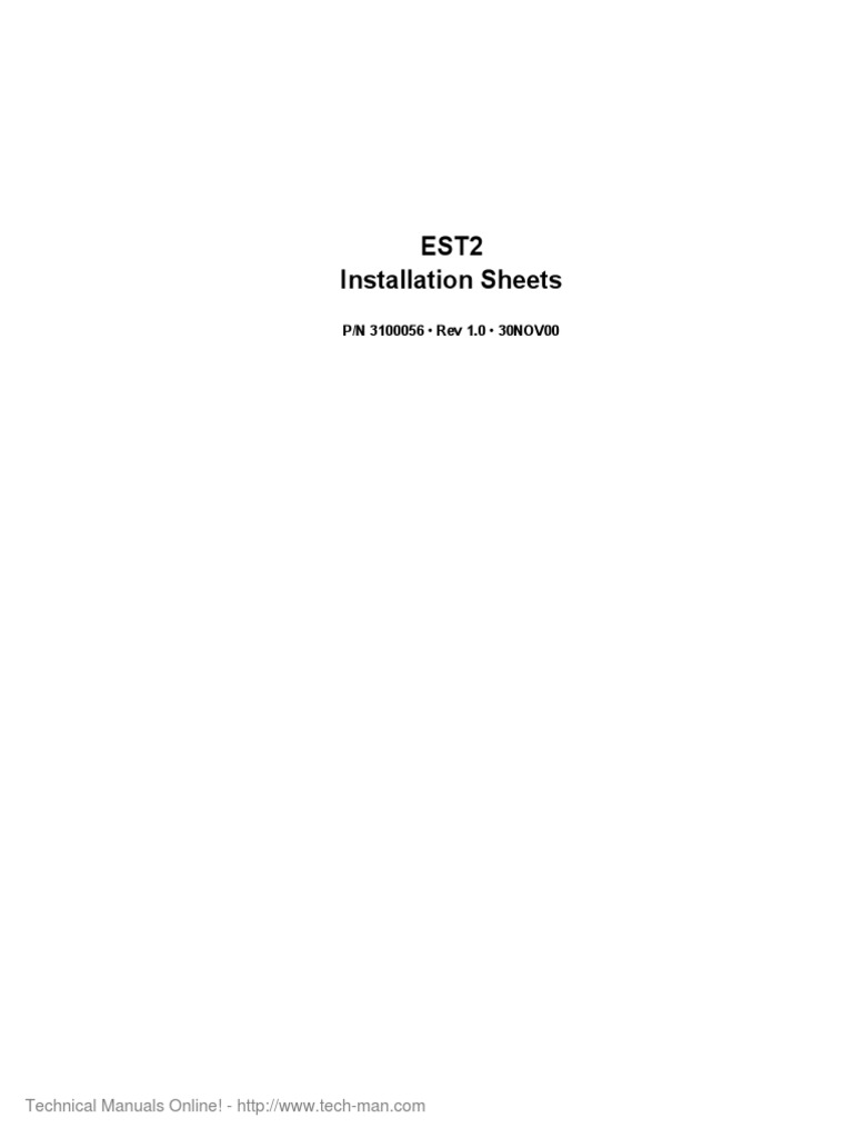 EST EST2 v1.0 Installation Sheets PDF | PDF | Amplifier | Computer Science