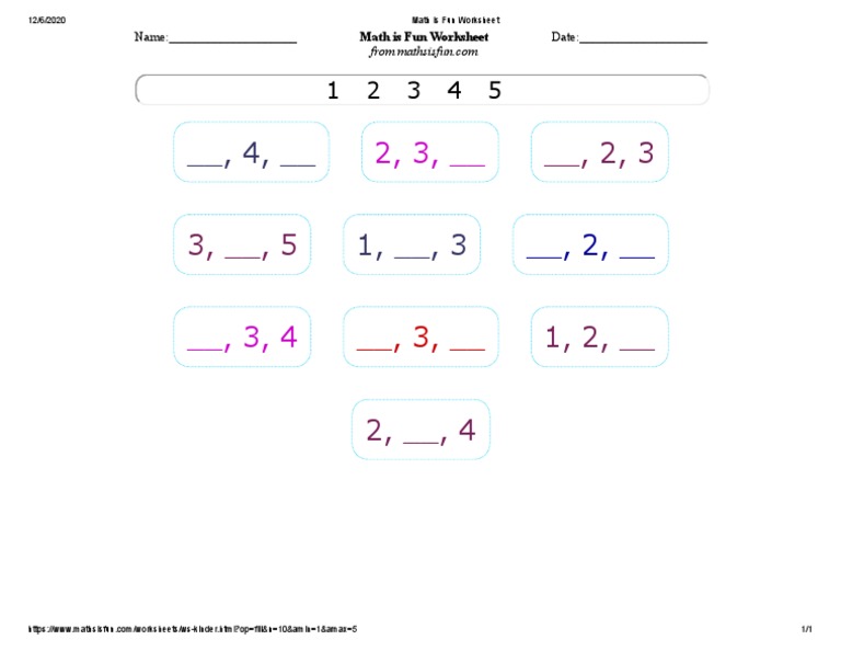 Name: - Date: - : Math Is Fun Worksheet | PDF