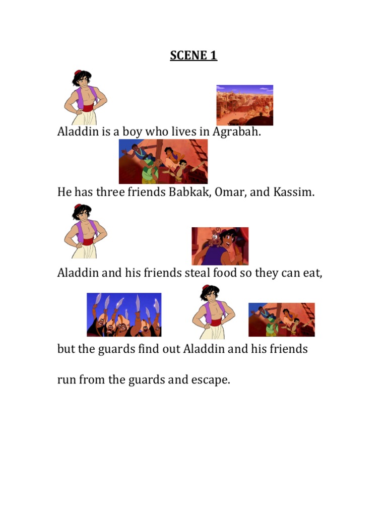 Aladdin Story Revised | PDF | Characters Created