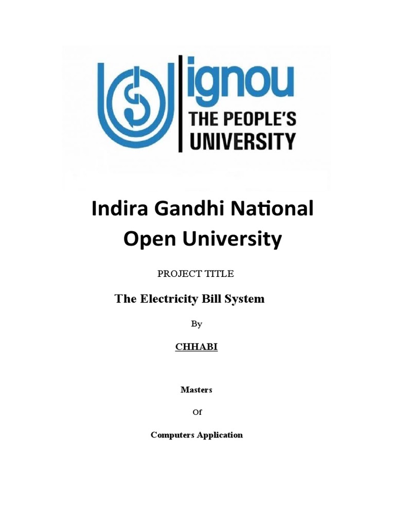 IGNOU Front Page For Project | PDF