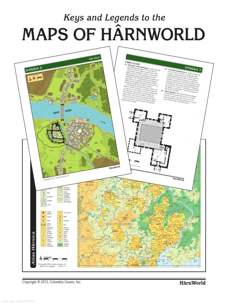 Maps of Hârnworld: Keys and Legends To The | PDF | Trees | Door