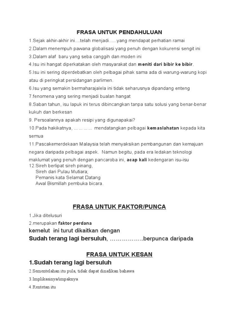 Frasa Menarik DLM Penulisan | PDF