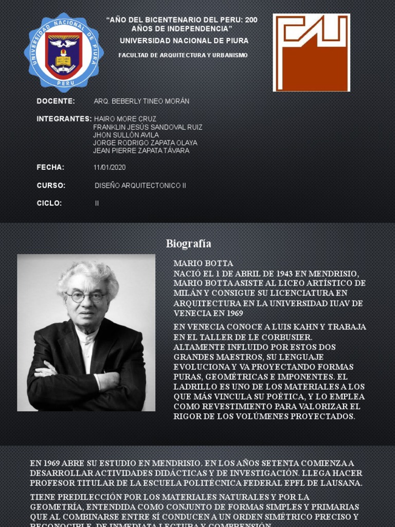 Mario Botta | PDF | Diseño arquitectonico | Arquitectura