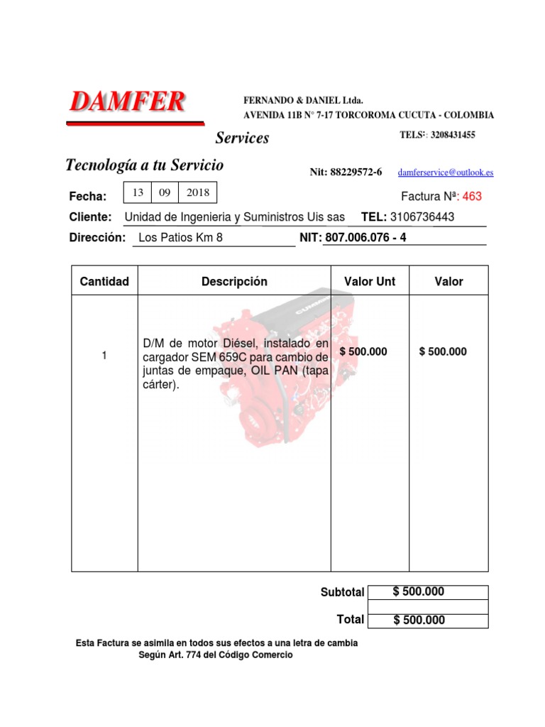 Factura Damfer 3 | PDF