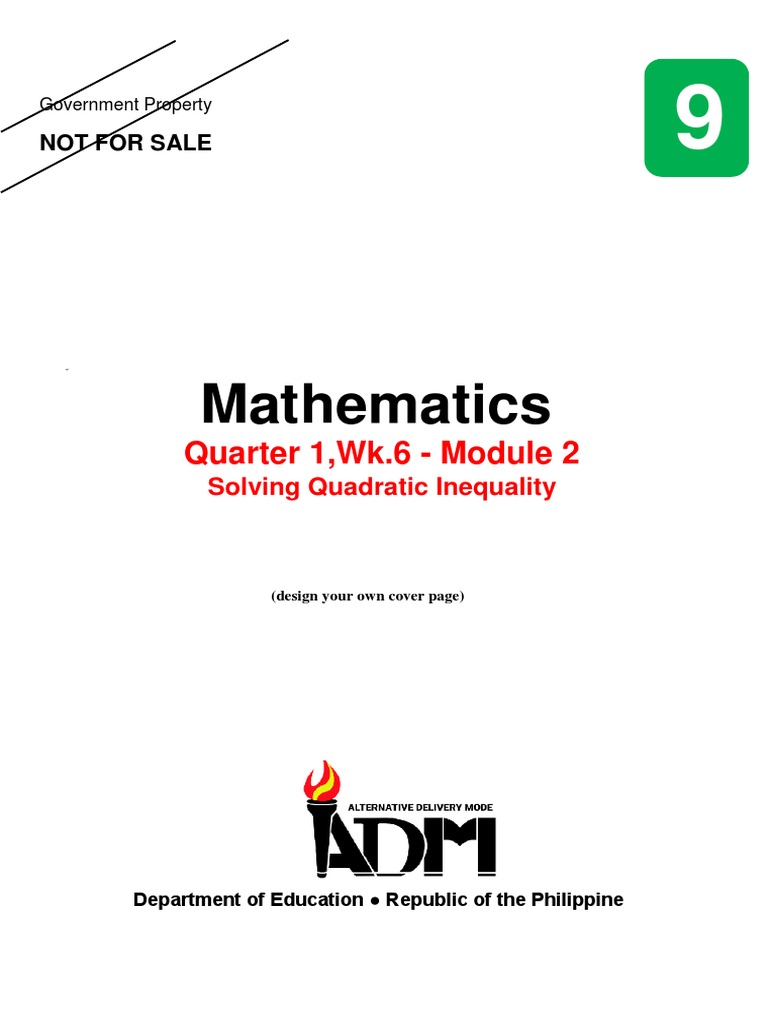 Math9 - q1 - Mod2 - Solving Quadratic Inequality - v3-1 | PDF ... Math9 - q1 - Mod2 - Solving Quadratic Inequality - v3-1 | PDF ...