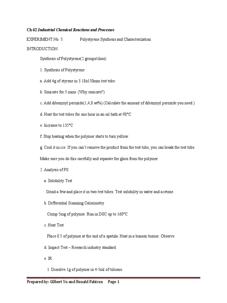 CH 62 Industrial Chemical Reactions and Processes | PDF | Polymers ...