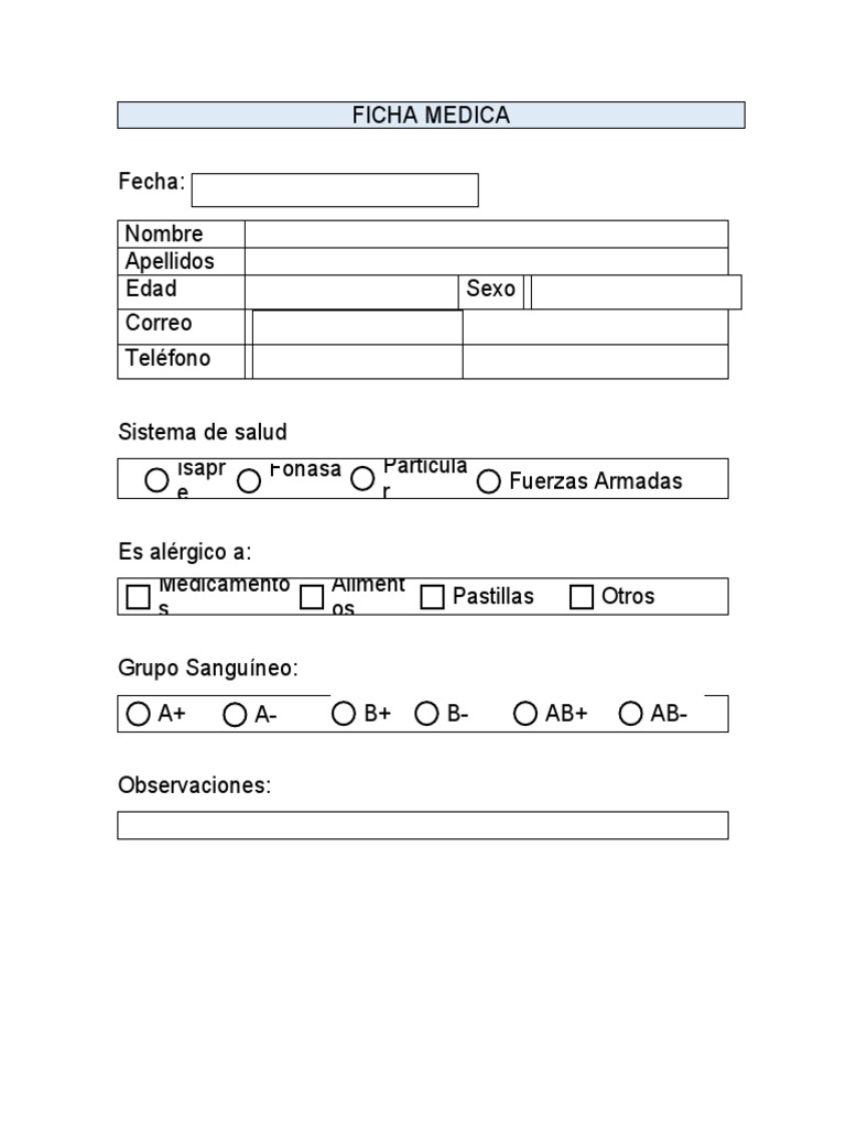 Ficha Medica | PDF