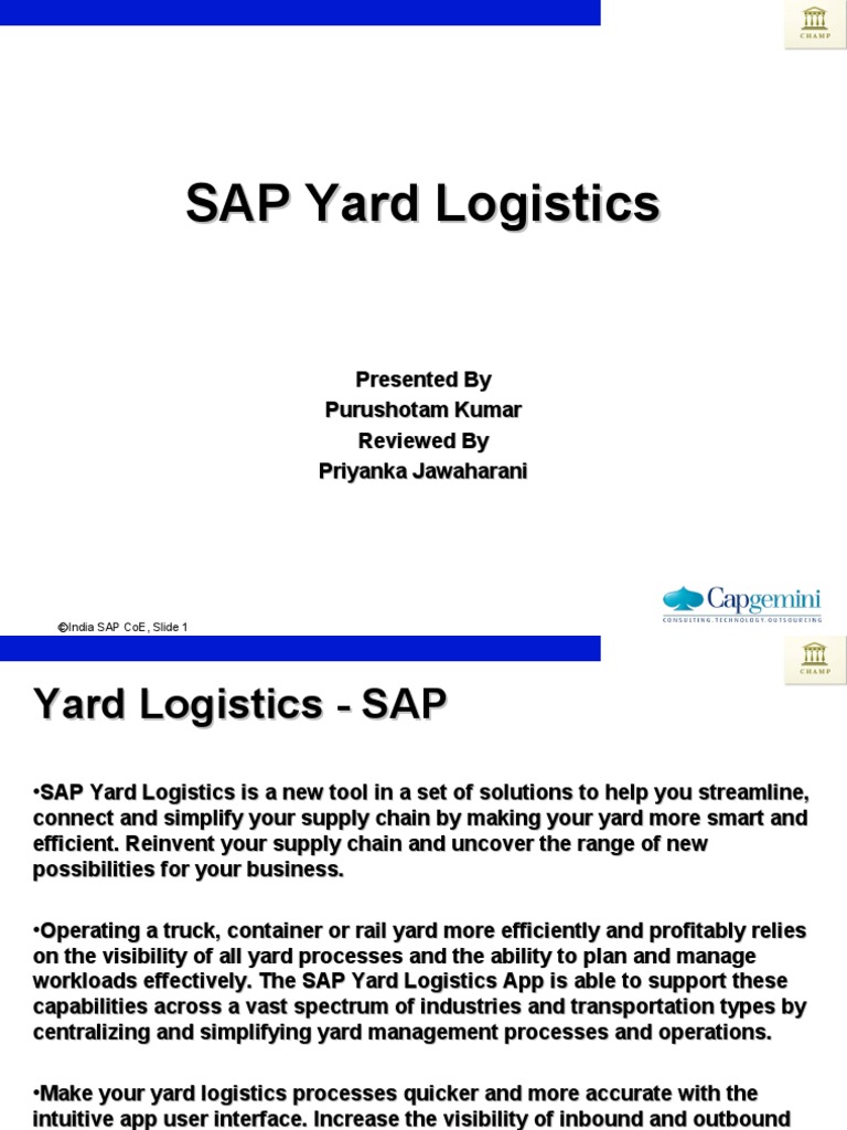 Yard Logistics SAP | PDF | Logistics | Internet Of Things