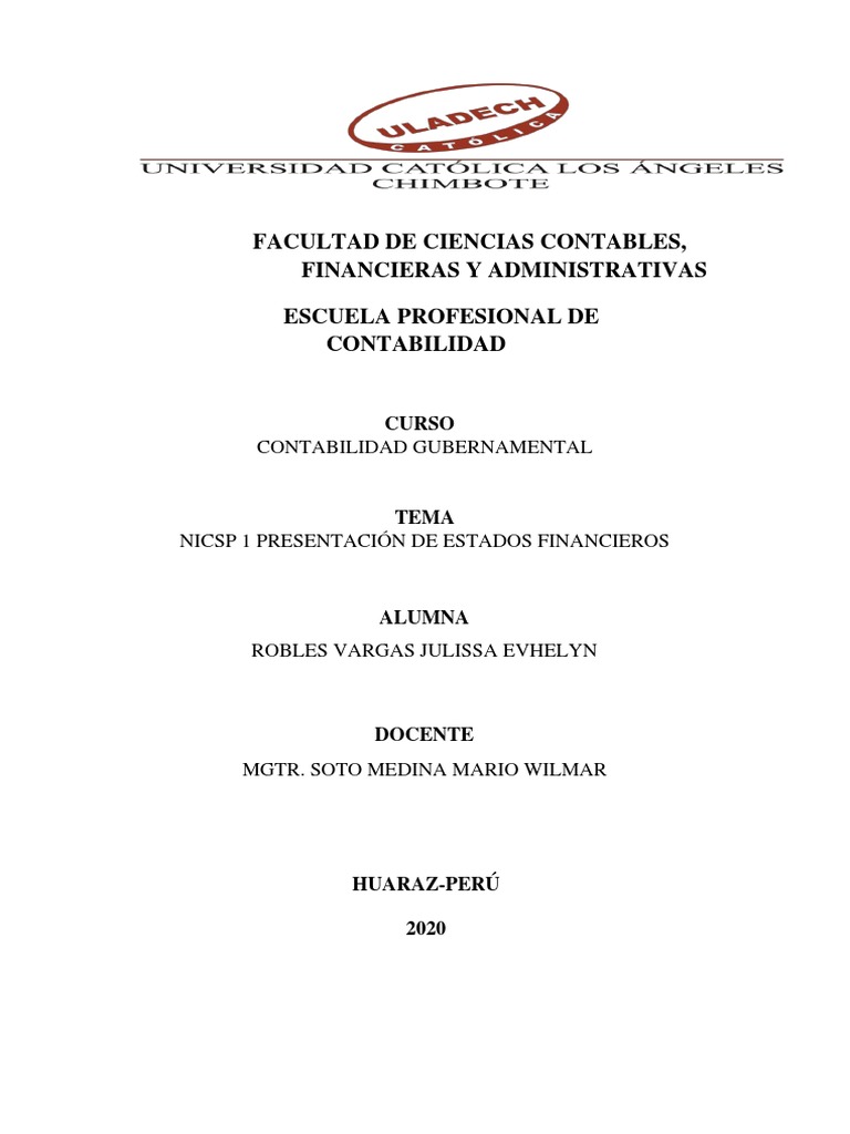 Nicsp 1 | PDF | Estado financiero | Contabilidad