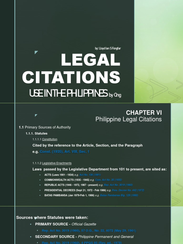 Legal Citations PDF | PDF | Decree | Citation
