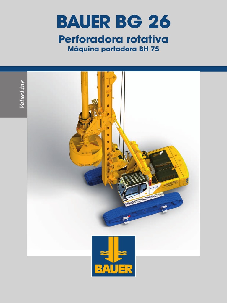 BAUER BG 26 Perforadora Rotativa Máquina Portadora BH 75 PDF | PDF ...