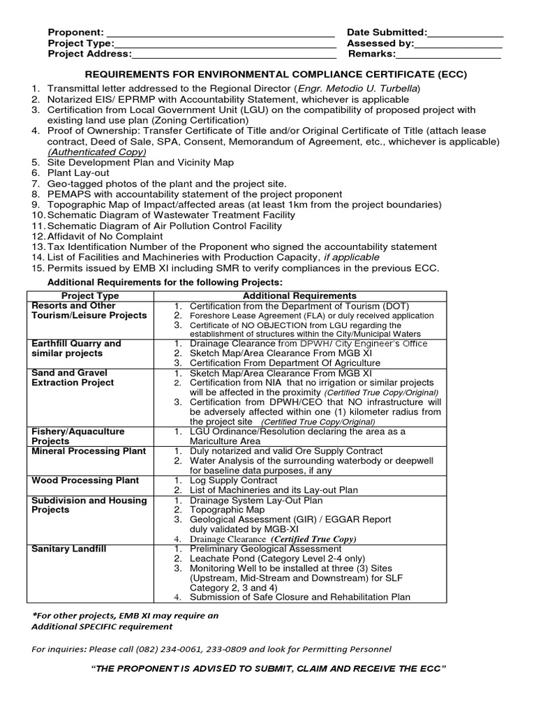 ECC Requirements Manual | PDF | Environment | Water Management