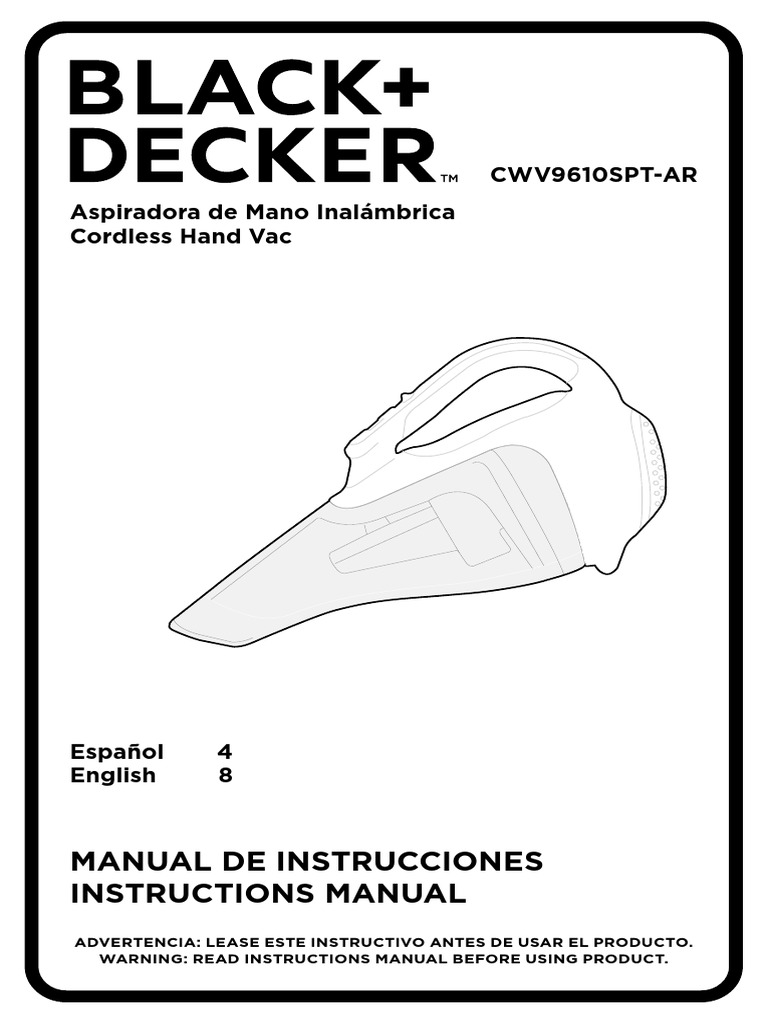 Aspiradora Black&Decker CWV9610SPT AR Manual | PDF | Enchufes y tomas de corriente alterna ...