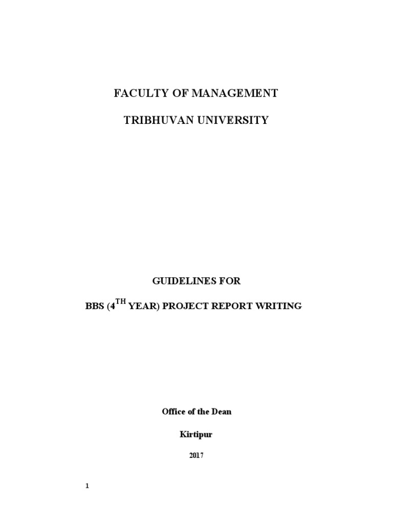 Faculty of Management Tribhuvan University: BBS (4 Year) Project Report ...