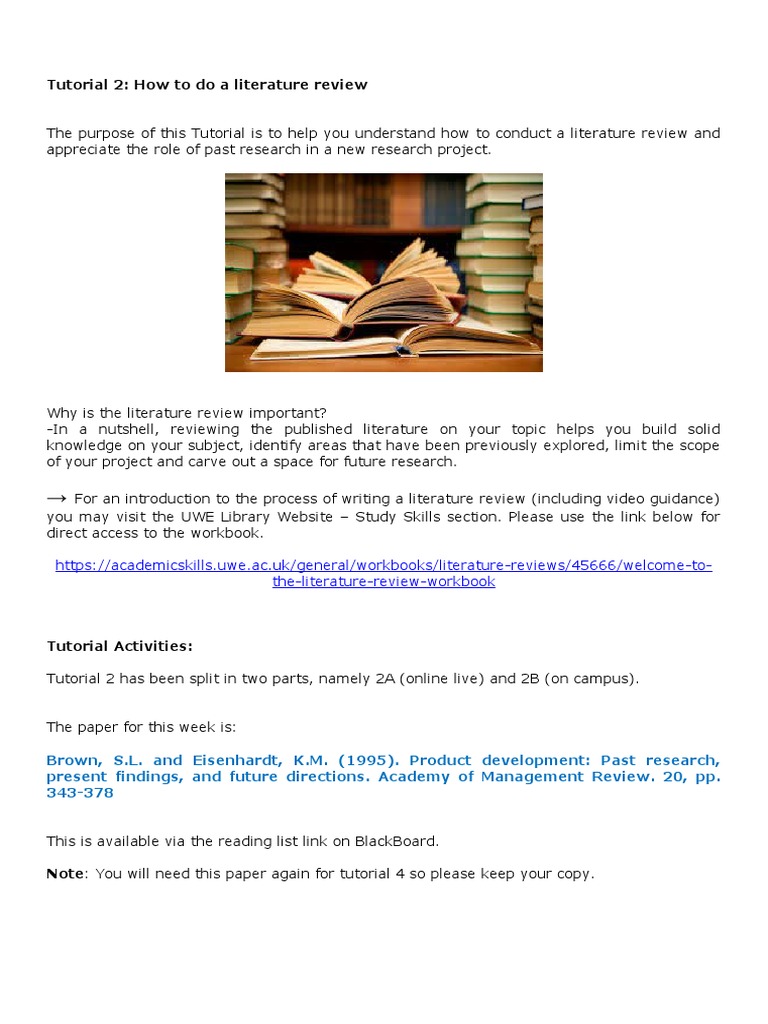 Literature Review Tutorial Guide | PDF | Lecture | Education Theory