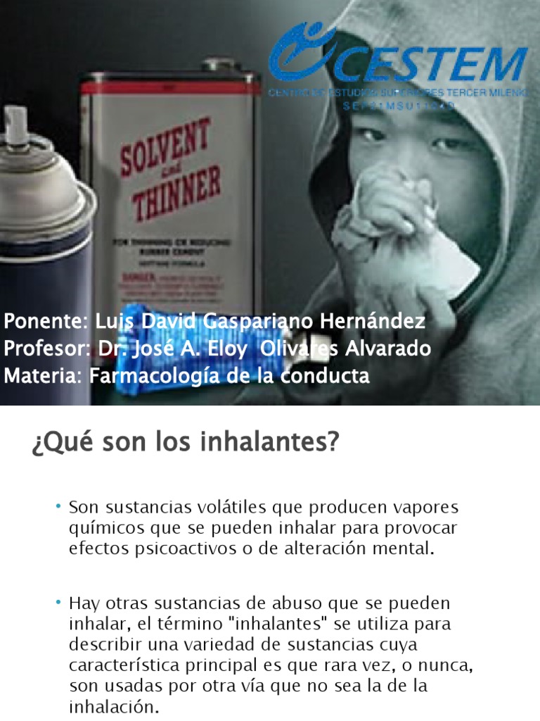 Inhalantes | PDF | Despachador de drogas | Medicina CLINICA