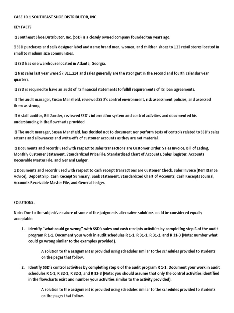 Case 10.1 | PDF | Internal Control | Receipt