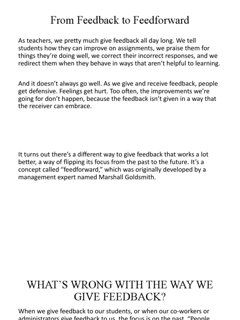 From Feedback To Feedforward | PDF | Neuropsychological Assessment ...