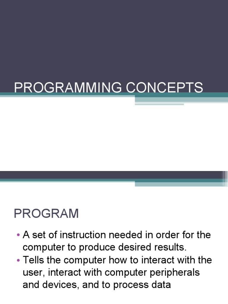 Programming Concepts | PDF | Computer Program | Programming Programming Concepts | PDF | Computer Program | Programming