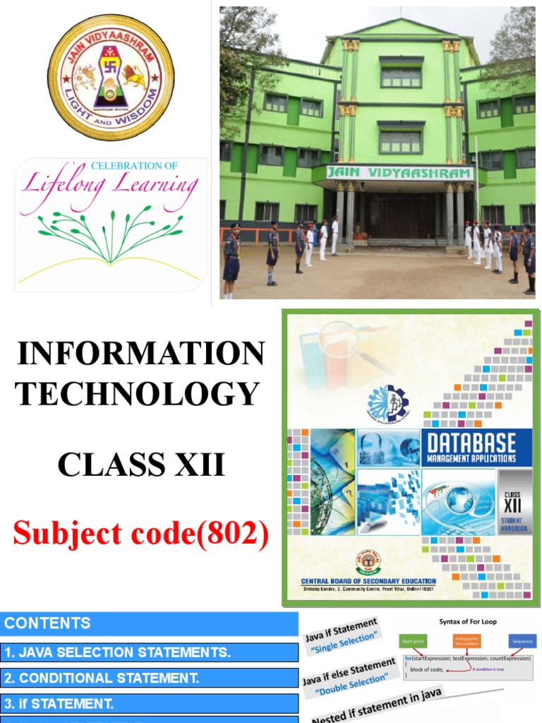 Information Technology (802) - Class 12 - Lesson 3. Fundamentals of Java Programming - Part 3 | PDF