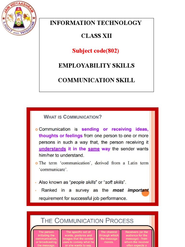 Information Technology (802) - Class 12 - Employability Skill ...