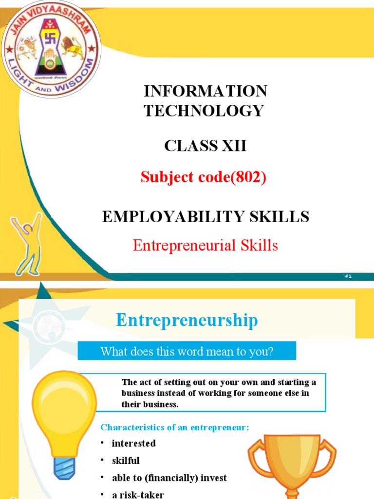 Information Technology (802) - Class 12 - Employability Skills ...