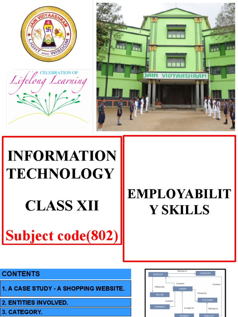Information Technology (802) - Class 12 - Employability Skills - Unit 3 - Basic Ict Skills - IV ...