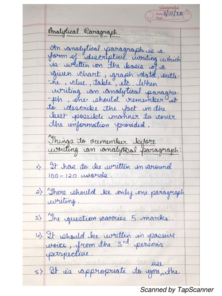 Analytical Paragraph | PDF