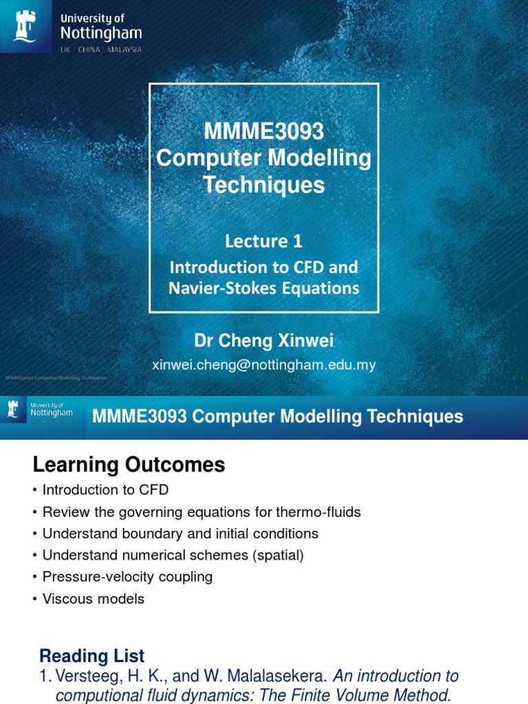 Introduction to CFD & Navier-Stokes | PDF | Computational Fluid ...