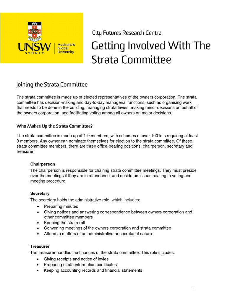 9 Getting Involved With The Strata Committee | Download Free PDF ...